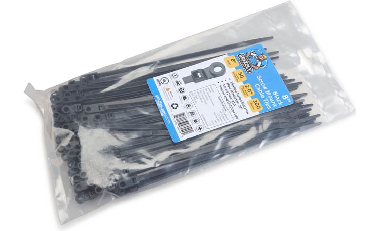 Grizzly Supply Screw Mount Cable Ties (8" Black, 50lb, 100 count) Cable ties with screw mount ...