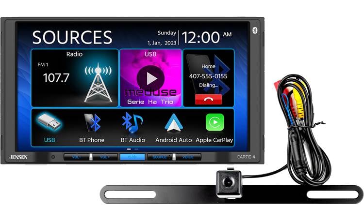 Jensen CAR710-4BC Digital multimedia receiver with backup camera at ...