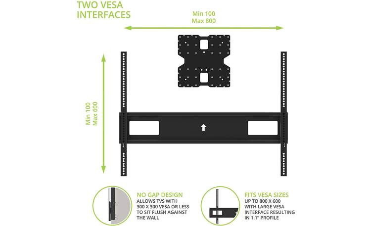 Kanto R600 Pro Series Full-motion recessed wall mount for 65"-90" TVs ...