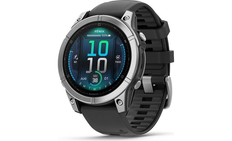 Garmin fenix E (Stainless Steel with Black Silicone Band) Multisport ...