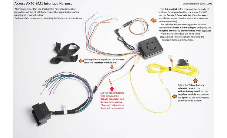 Axxess AXTC-BM1 Wiring Interface Connect a new car stereo and retain ...