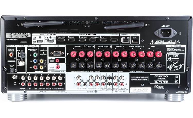 Onkyo TX-RZ50 9.2-channel home theater receiver with Dolby Atmos®, Wi-Fi®, Bluetooth®, Apple ...