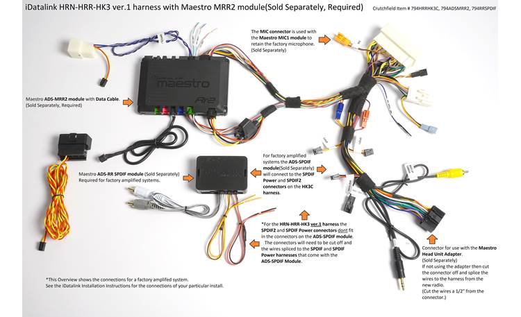 iDatalink HRN-HRR-HK3 Vehicle-specific Harness ( ADS-MRR2 module also ...