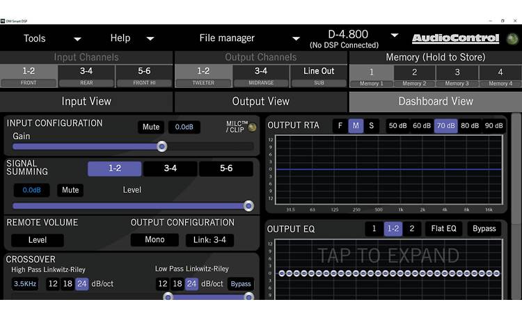 AudioControl D-6.1200 D Series 6-channel car amplifier with digital ...