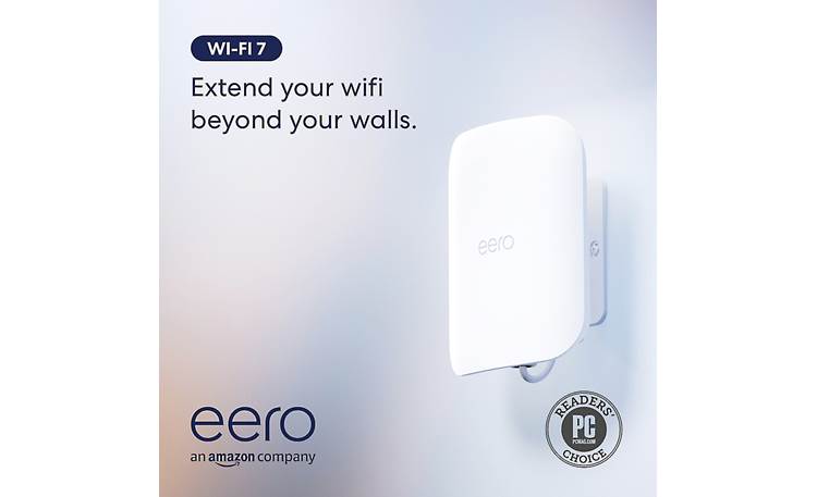 eero Outdoor 7 Weatherproof dual-band Wi-Fi 7 mesh extender at Crutchfield