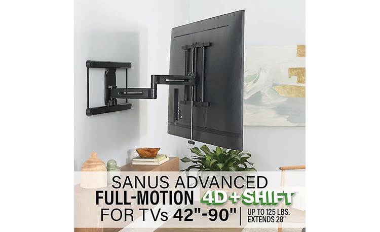 Sanus VLF828 Advanced full-motion 4D® + Shift™ wall mount for TVs 42"-90" at Crutchfield