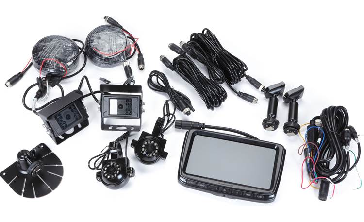 Brandmotion FLTW-7100 Commercial vision system with 7" DVR monitor and four wired cameras (front ...