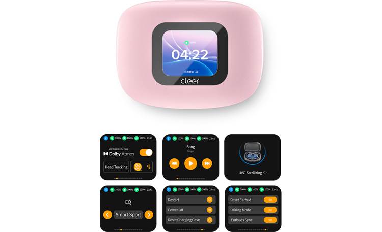 Cleer ARC 3 (Pink) Wireless open-ear earbuds with touchscreen case at ...