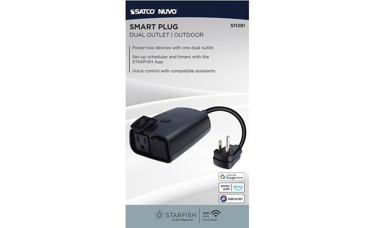Satco Starfish Smart Outdoor Plug Weatherproof dual-outlet plug with Wi ...