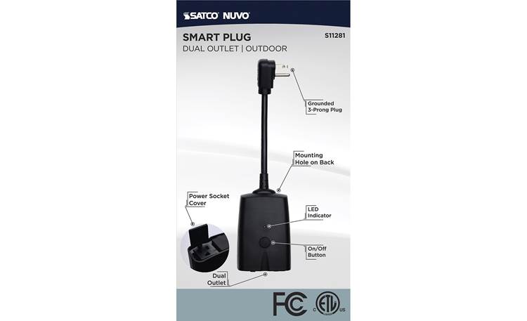 Satco Starfish Smart Outdoor Plug Weatherproof dual-outlet plug with Wi ...