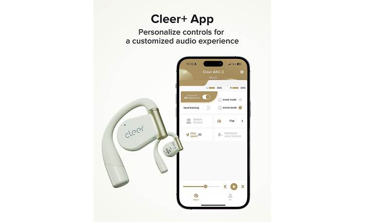 Cleer ARC 3 (Green) Wireless open-ear earbuds with touchscreen case at ...