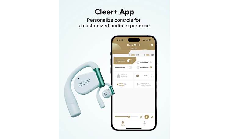 Cleer ARC 3 (Blue) Wireless open-ear earbuds with touchscreen case at ...