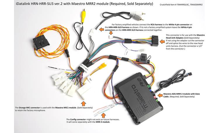 iDatalink HRN-HRR-SU3 Vehicle-specific Harness ( ADS-MRR or ADS-MRR2 ...