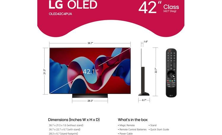 LG OLED42C4PUA (42") C4 OLED evo Smart 4K UHD TV with HDR at Crutchfield
