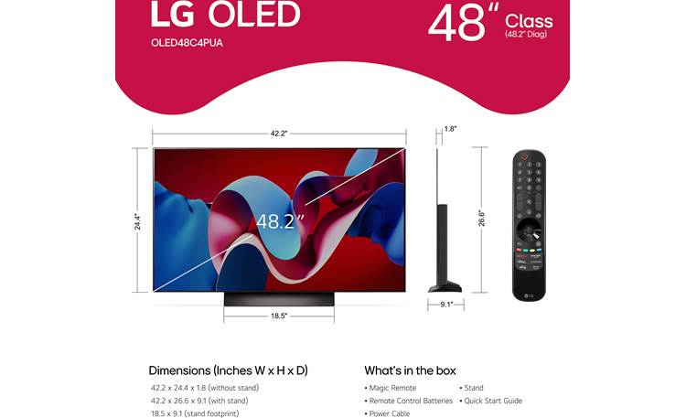 LG OLED48C4PUA (48") C4 OLED evo Smart 4K UHD TV with HDR at Crutchfield