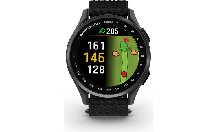 Garmin Approach® S50 (Slate Aluminum Bezel/Black Band) Golf GPS watch ...
