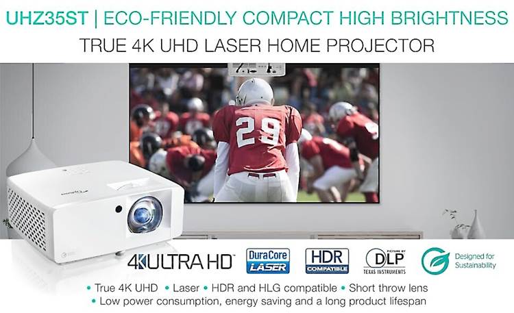 Optoma UHZ35ST 4K short throw laser home theater projector at Crutchfield