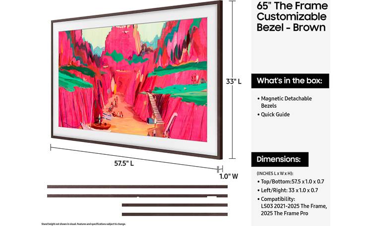 Samsung 65" The Frame Customizable Bezel (Modern) (Brown) Fits ...