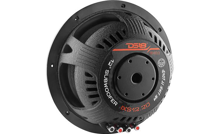 DS18 IXS12.2D 12" shallow-mount subwoofer with dual 2-ohm voice coils ...