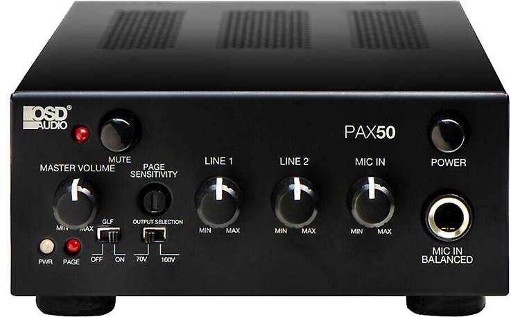 OSD PAX50 3-input commercial mixer/amplifier — 50W x 1 at 70V at ...