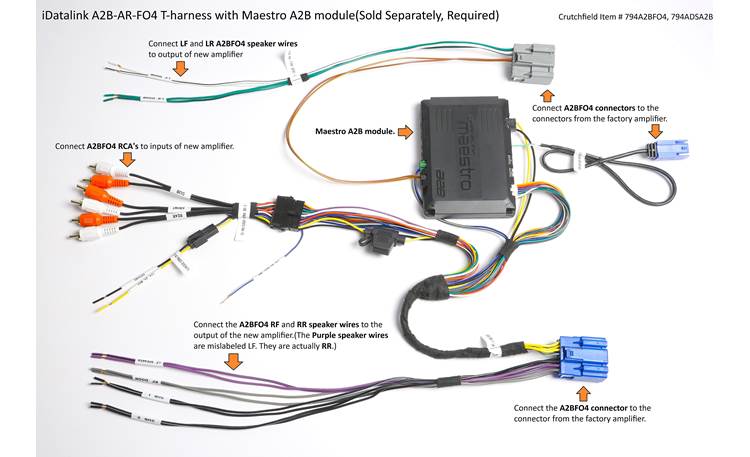 iDatalink A2B-AR-FO4 Harness Connect a Maestro A2B amplifier ...