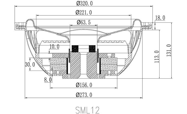Sundown Audio SML-12 D4 (Dual 4-ohm voice coils) SML-Series 12" thin ...