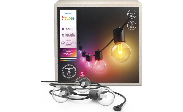 Philips Hue Festavia Globe Outdoor String Lights (14 meters/45 feet ...