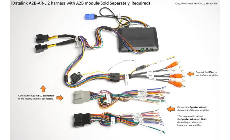 iDatalink A2B-AR-Li2 Harness Connect a Maestro A2B amplifier ...