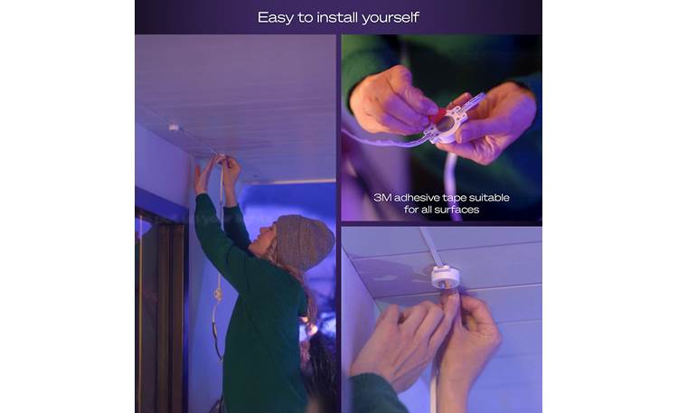 Philips Hue Festavia Permanent Outdoor String Lights (90 feet) (Black ...