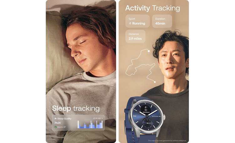 Withings ScanWatch 2 (Blue, 42 mm) Hybrid smartwatch with heart rate ...