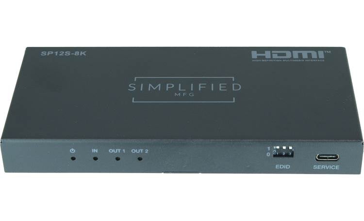 Simplified SP12S-8K 8K-compatible HDMI splitter (1 in/2 out) with scaling outputs at Crutchfield