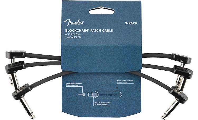 Fender Right-angle Patch Cables Blockchain™ 3-pack of 6" right-angle ...