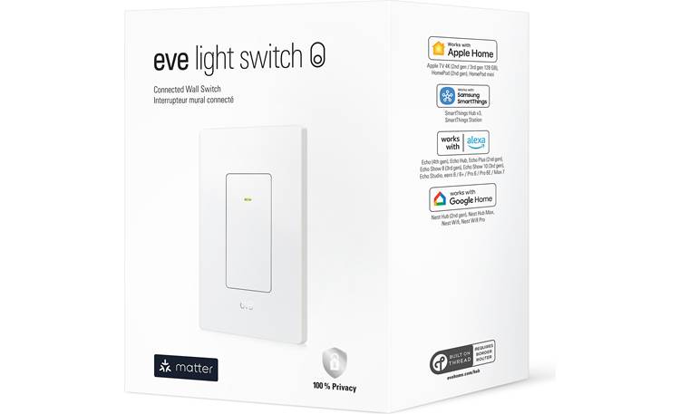 Eve Light Switch Hardwired smart wall switch with Matter at Crutchfield