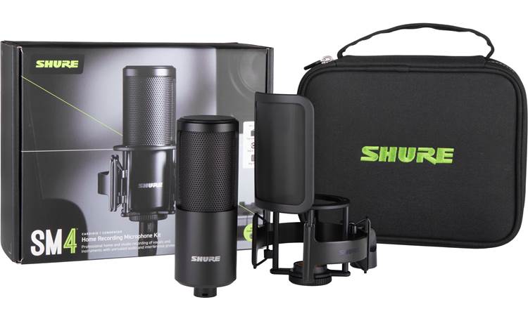 Shure SM4-K-KIT Package includes SM4 microphone, shock mount, pop ...