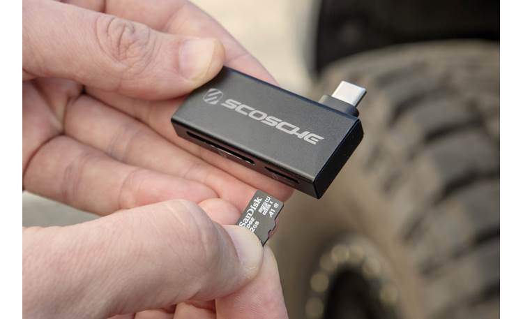 Scosche Strikeline® CR2 USB-C dual-slot adapter for microSD/SDHC/SDXC ...