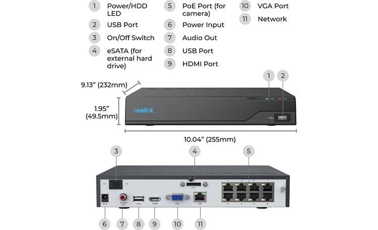 Reolink NVS8-12MD4 Video surveillance system with 2TB NVR and four ...