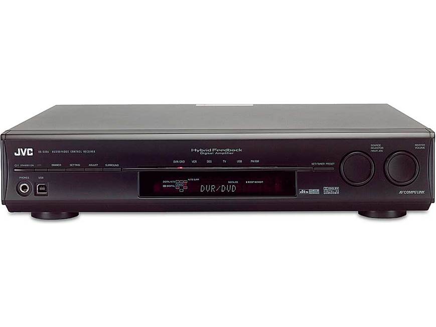 JVC RX-D206B Home theater receiver with USB input for PC audio at ...