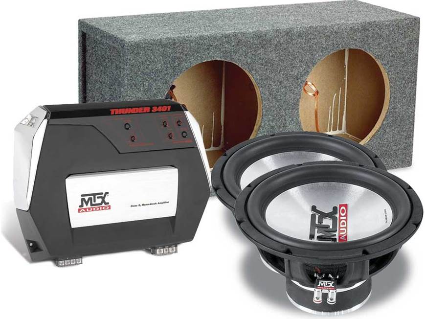 MTX Bass Package Thunder3401 mono amplifier Two Thunder5500 10 ...