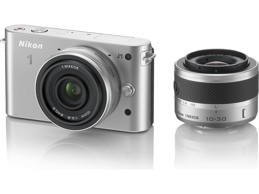Nikon 1 J1 w/10mm Wide-Angle and 10-30mm VR Lens (Silver) CX format ...