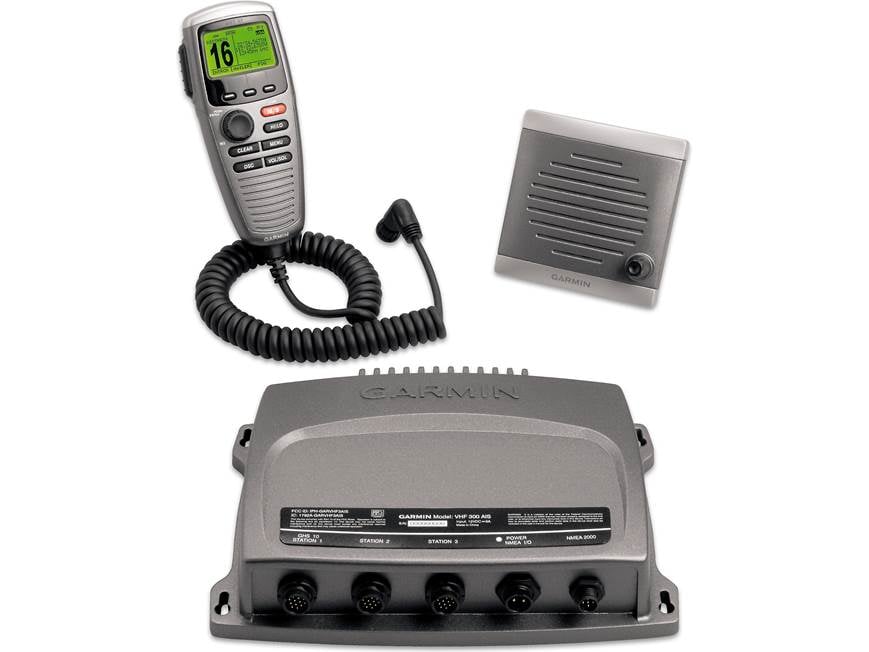 Garmin VHF 300 AIS (Gray) Marine radio with built-in AIS receiver (Gray ...