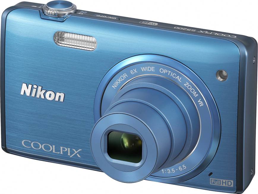 Nikon Coolpix S5200 (Blue) 16-megapixel digital camera with 6X optical ...