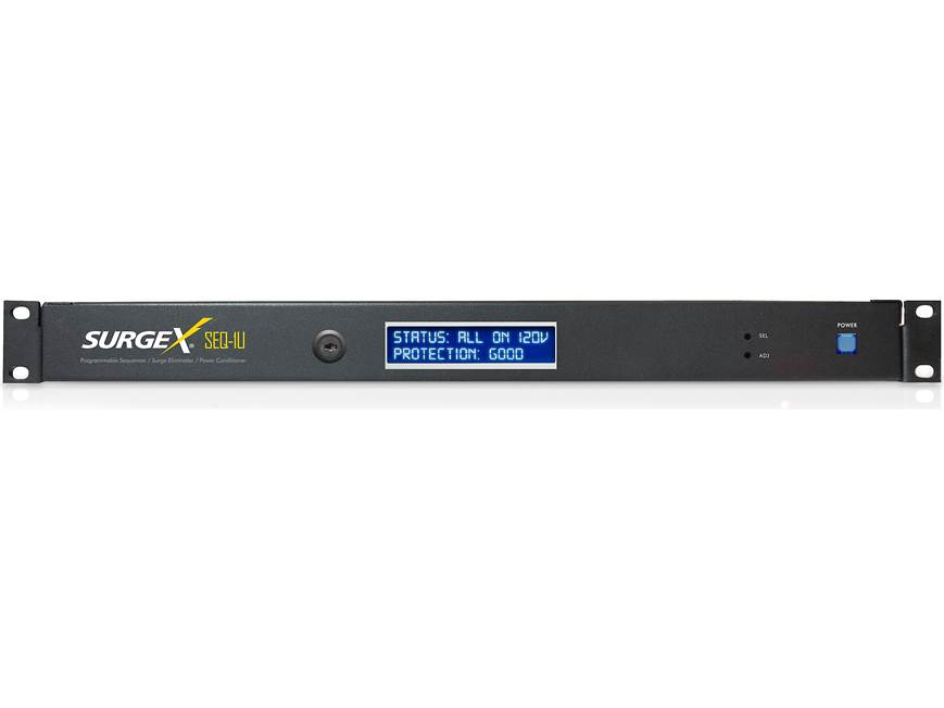 SurgeX SEQ-1U Rack-mount surge protector and power sequencer (8 outlets ...