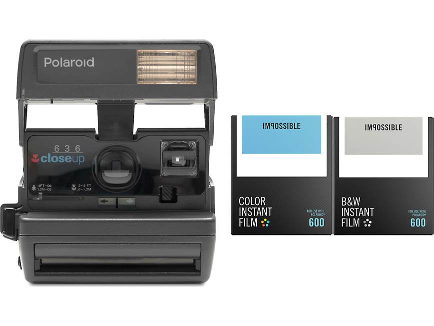 Impossible Refurbished Polaroid Square 600 Bundle (Black) Instant ...