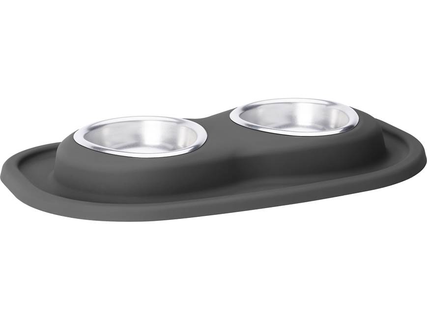 WeatherTech Double Low Pet Feeding System (Black) Two 8 oz. stainless ...