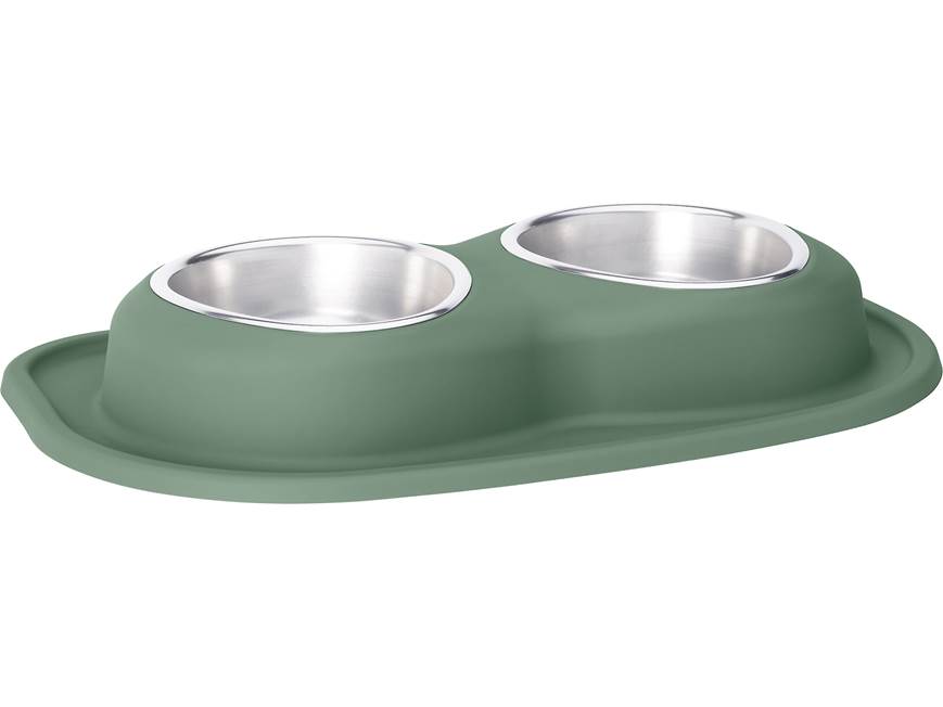 WeatherTech Double Low Pet Feeding System (Hunter Green) Two 32 oz ...
