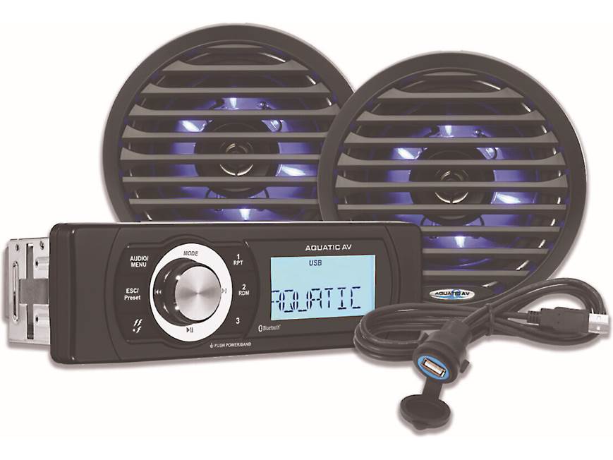 Aquatic AV GC110 Marine audio system for DIN-style openings — includes ...
