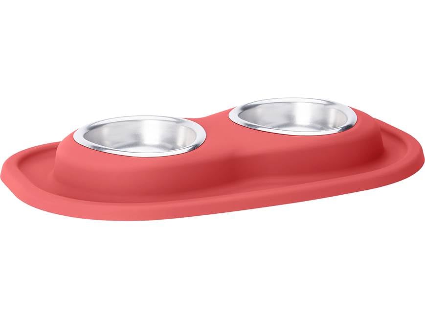 WeatherTech Double Low Pet Feeding System (Red) Two 8 oz. stainless ...