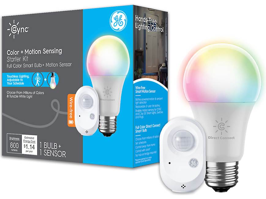GE Cync Color Bulb/Motion Sensor Starter Kit Smart motion sensor and ...