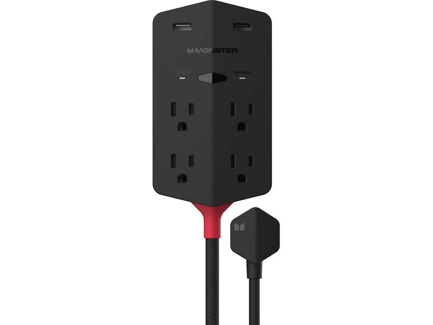 Monster Power Shield XL (Black) Power outlet extender/surge suppressor ...