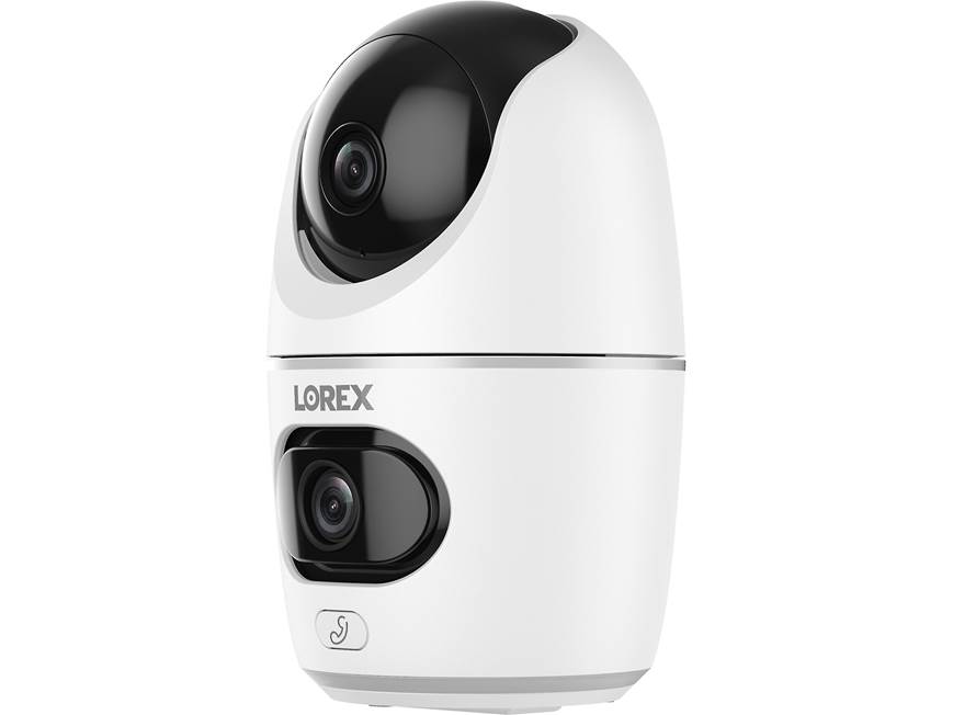 Lorex 2K Dual-Lens Indoor Pan-Tilt Wi-Fi Security Camera Plug-in indoor ...